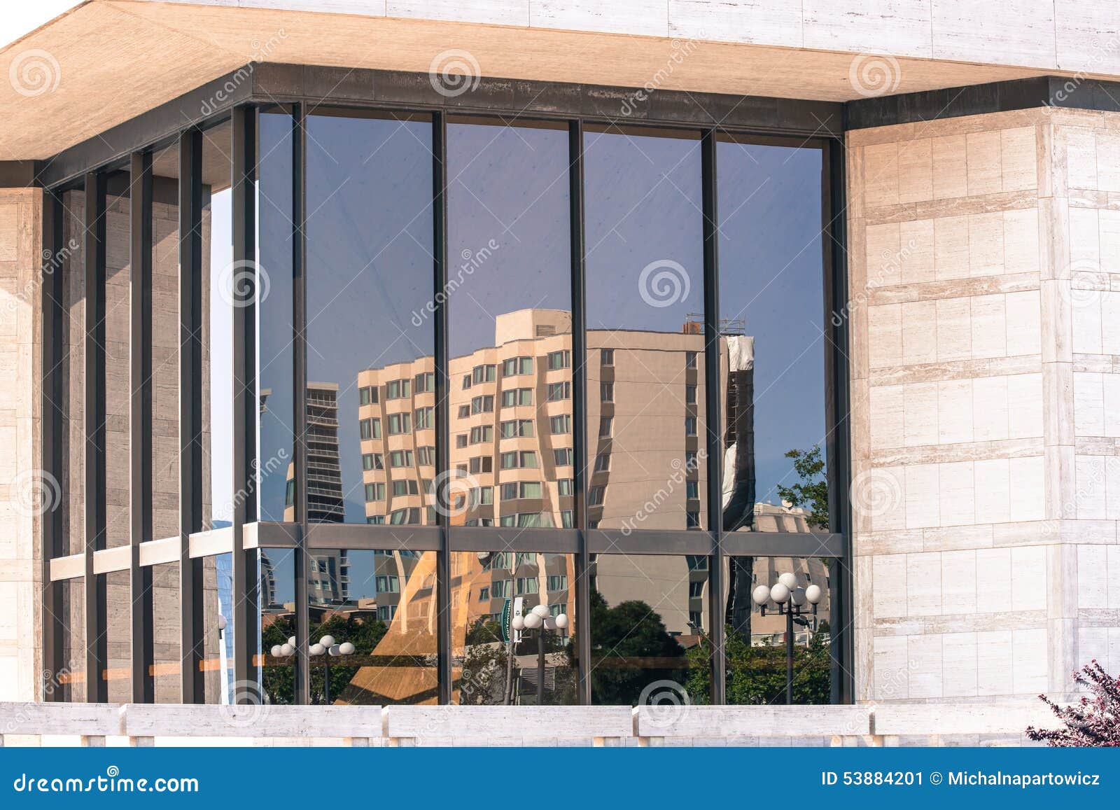 Big Window with Reflection. Stock Image - Image of office, california ...
