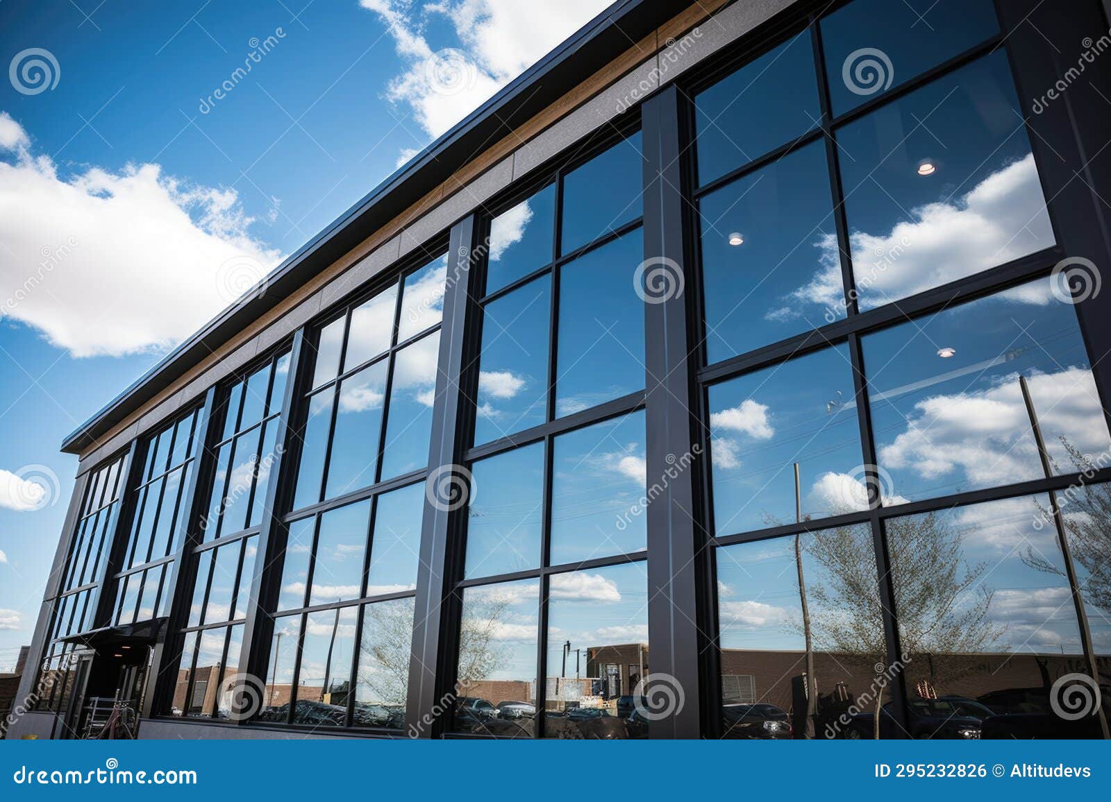 Big Window with Reflective Solar Film on it Stock Photo - Image of ...