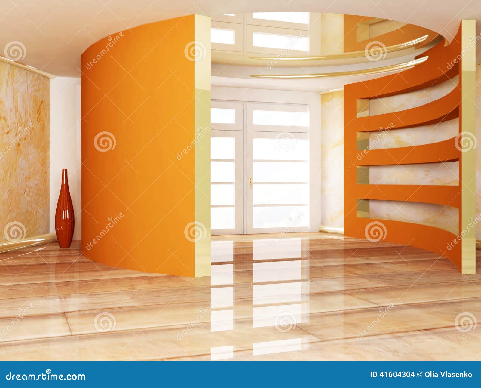 Big window and the screen stock illustration. Illustration of hardwood ...