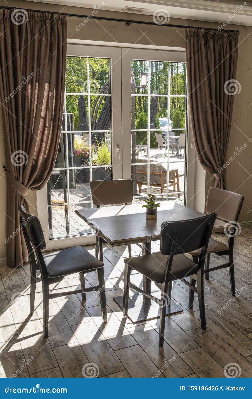 Big Window with View of Summer Backyard Stock Photo - Image of green ...