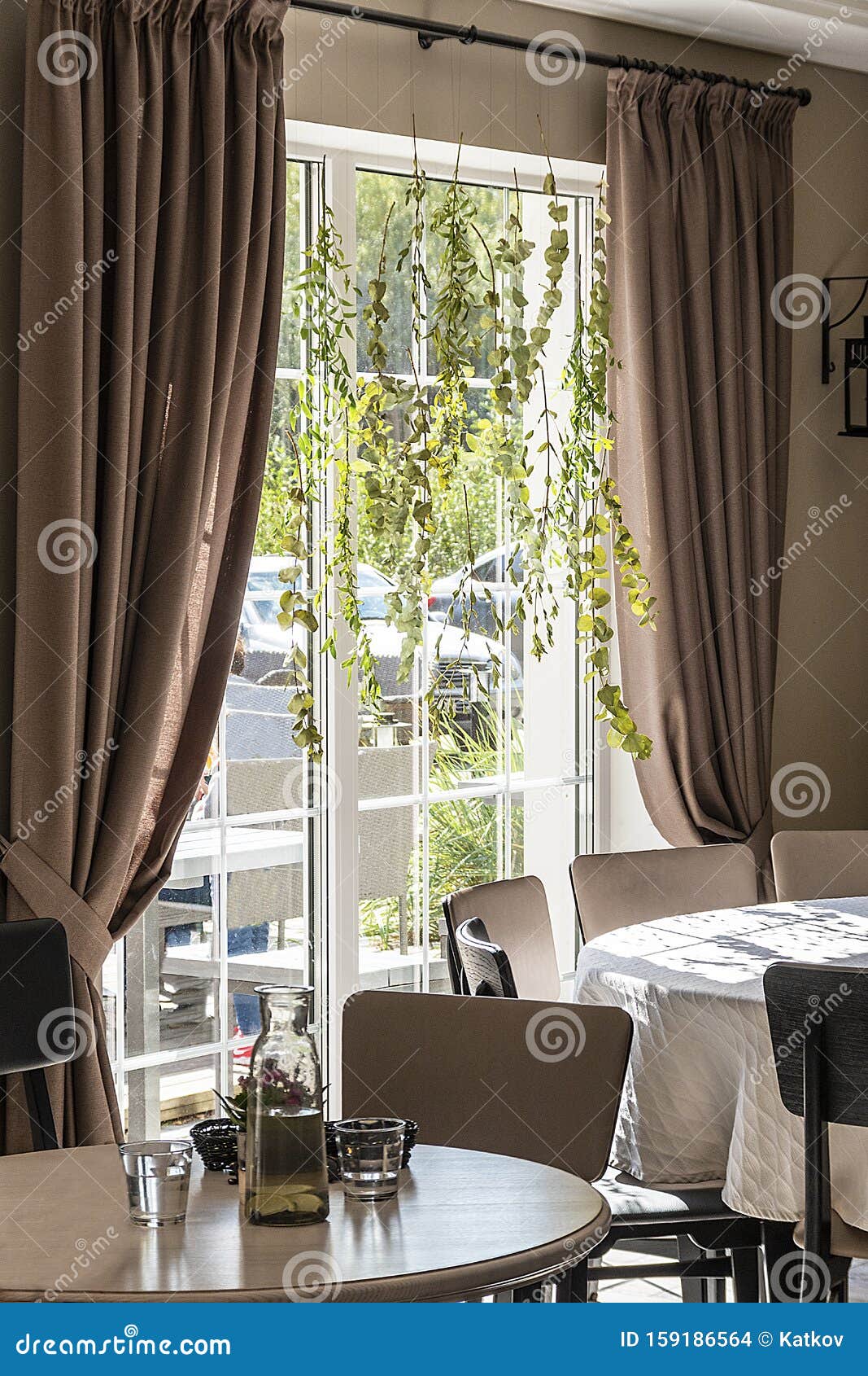 Big Window with View of Summer Backyard Stock Photo - Image of ...