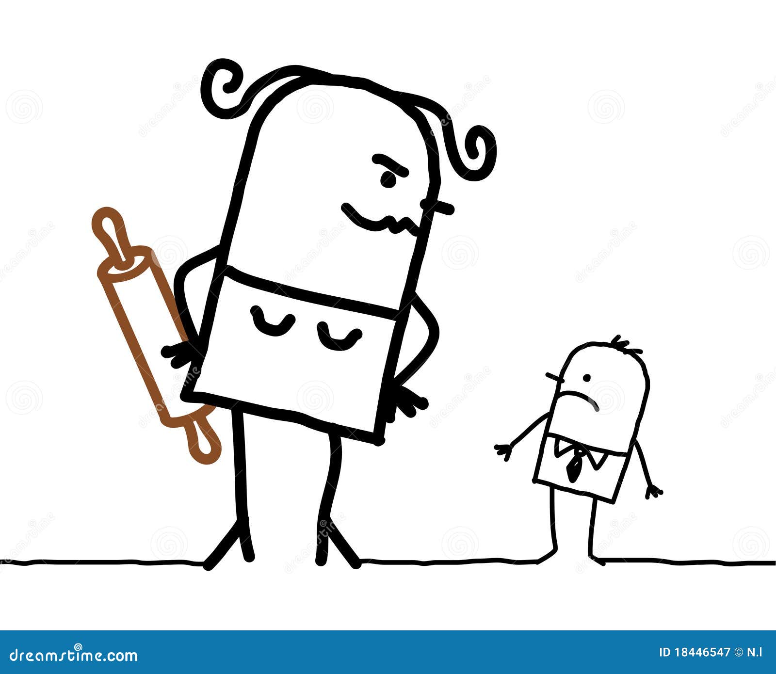 Big woman & small man stock vector. Illustration of human - 18446547