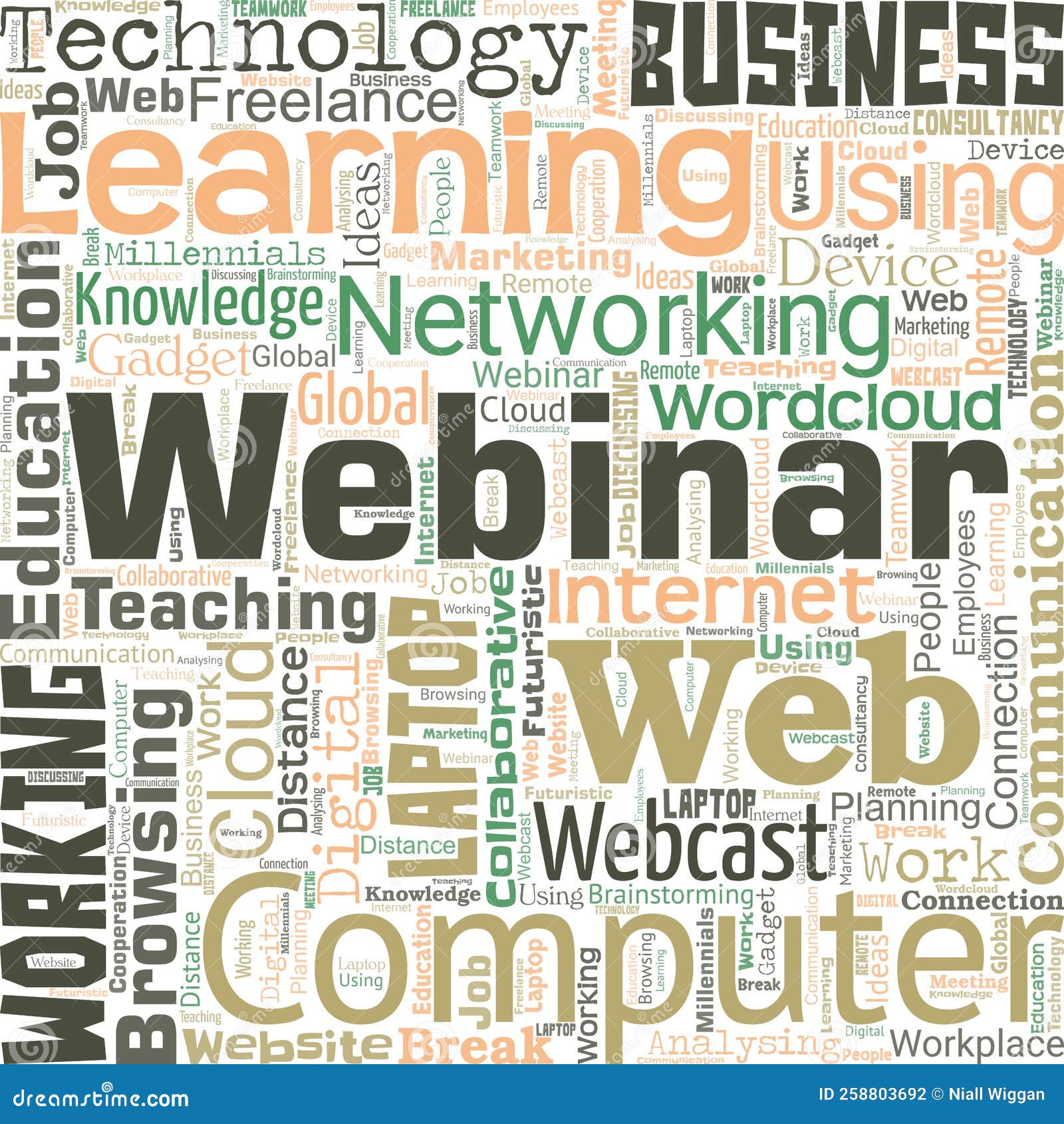 Big Word Cloud in the Shape of Square with Word Webinar. Defined As ...