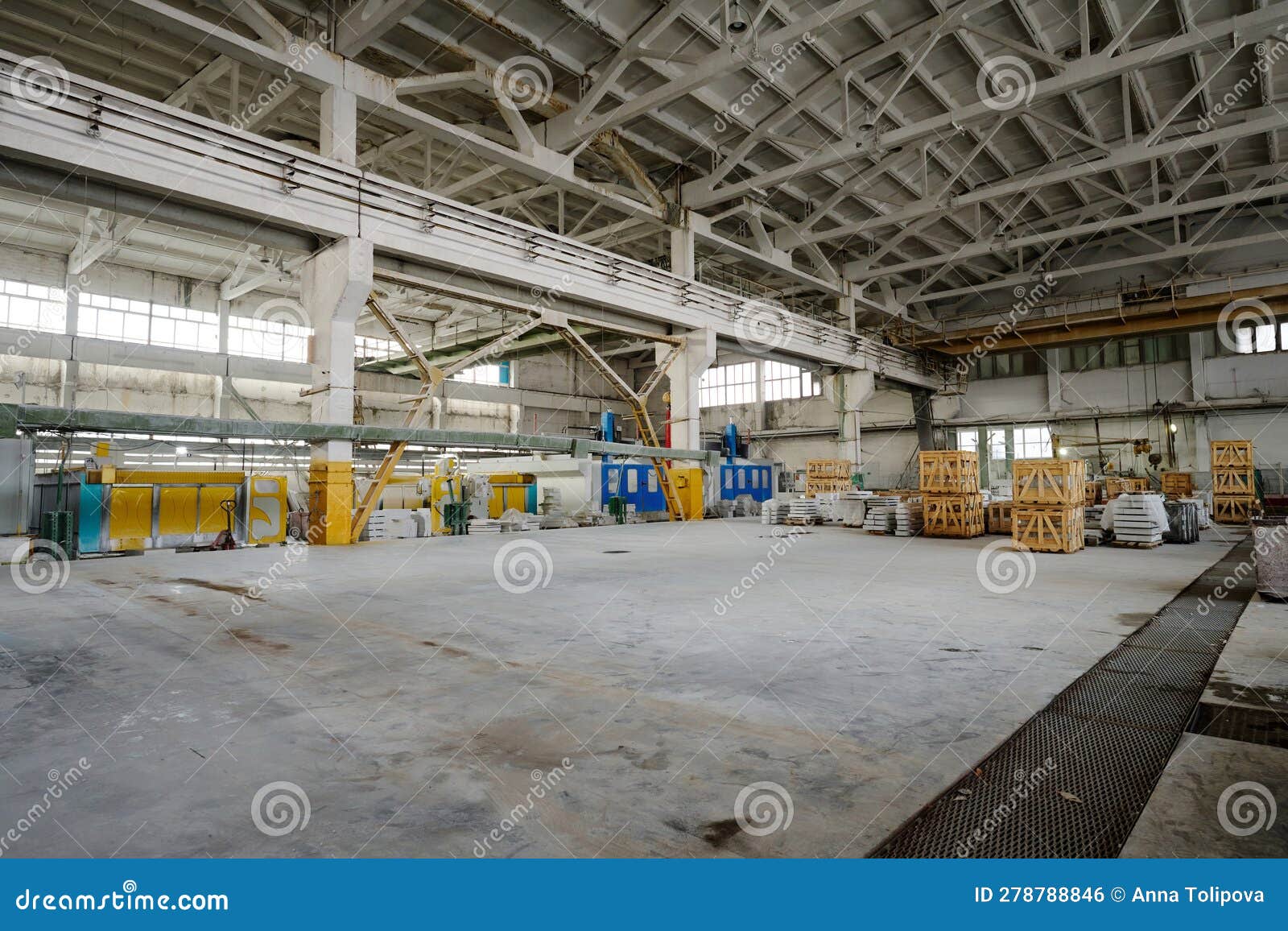 Big Workshop with Industrial Machines Stock Photo - Image of business ...