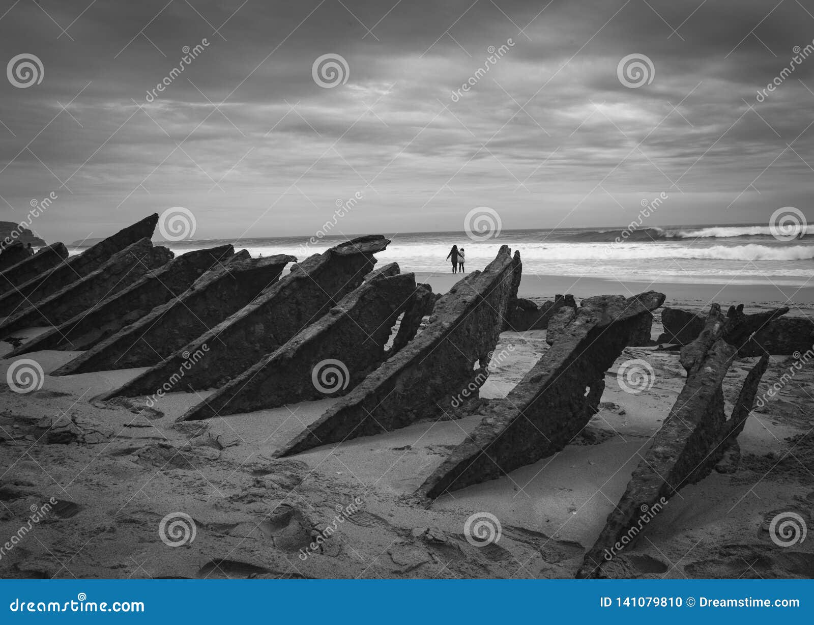 Ethel Wreck Bay with Big Wreckage on Beach Stock Photo - Image of wreck ...