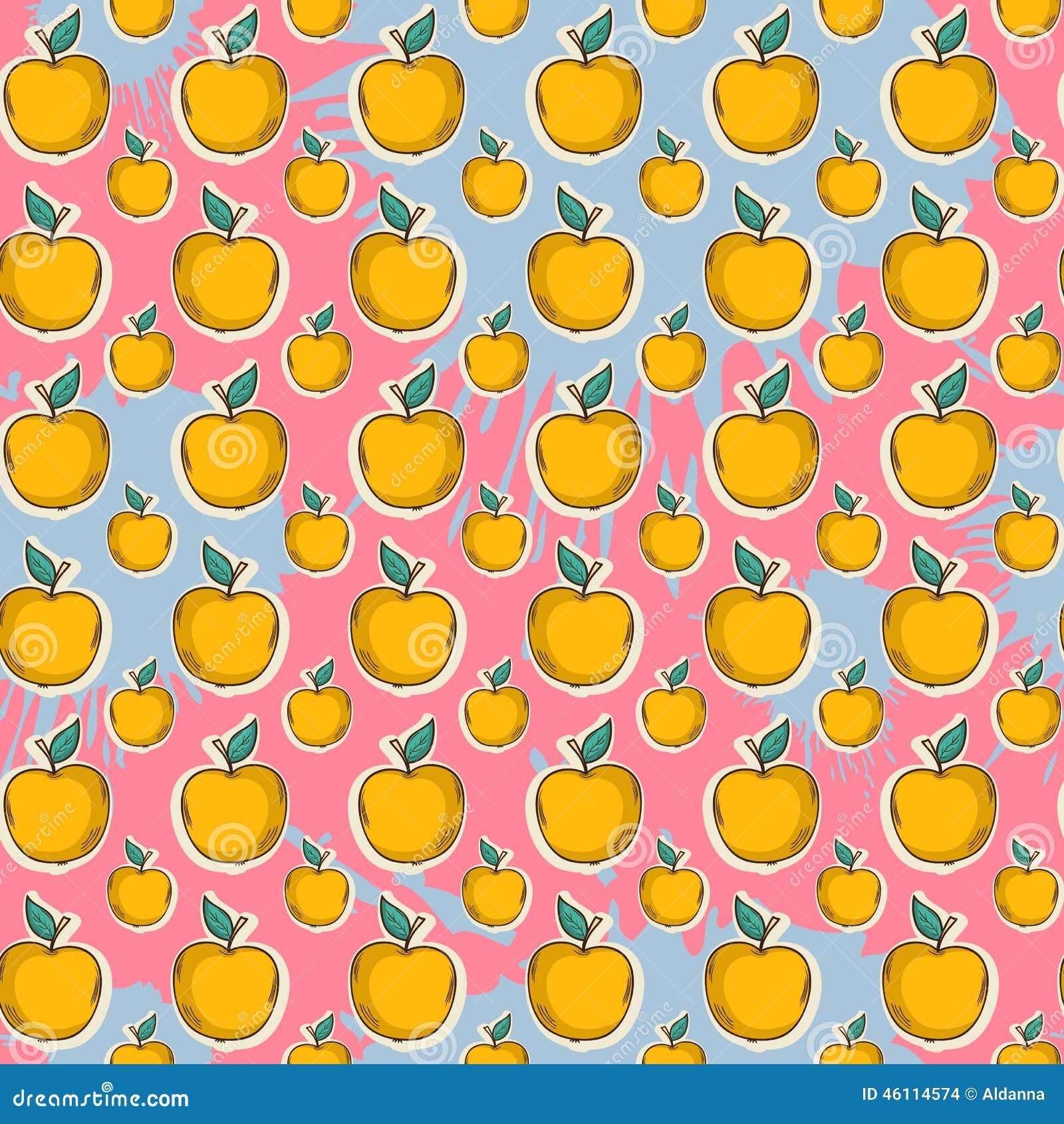 Big yellow apple pattern stock vector. Illustration of slice - 46114574