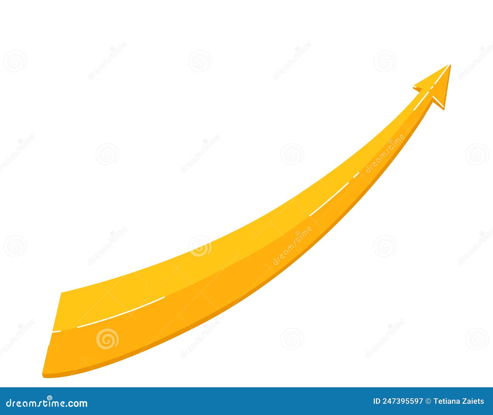 Big Yellow Arrow Vector Illustration in Simple Modern Flat Style Stock ...