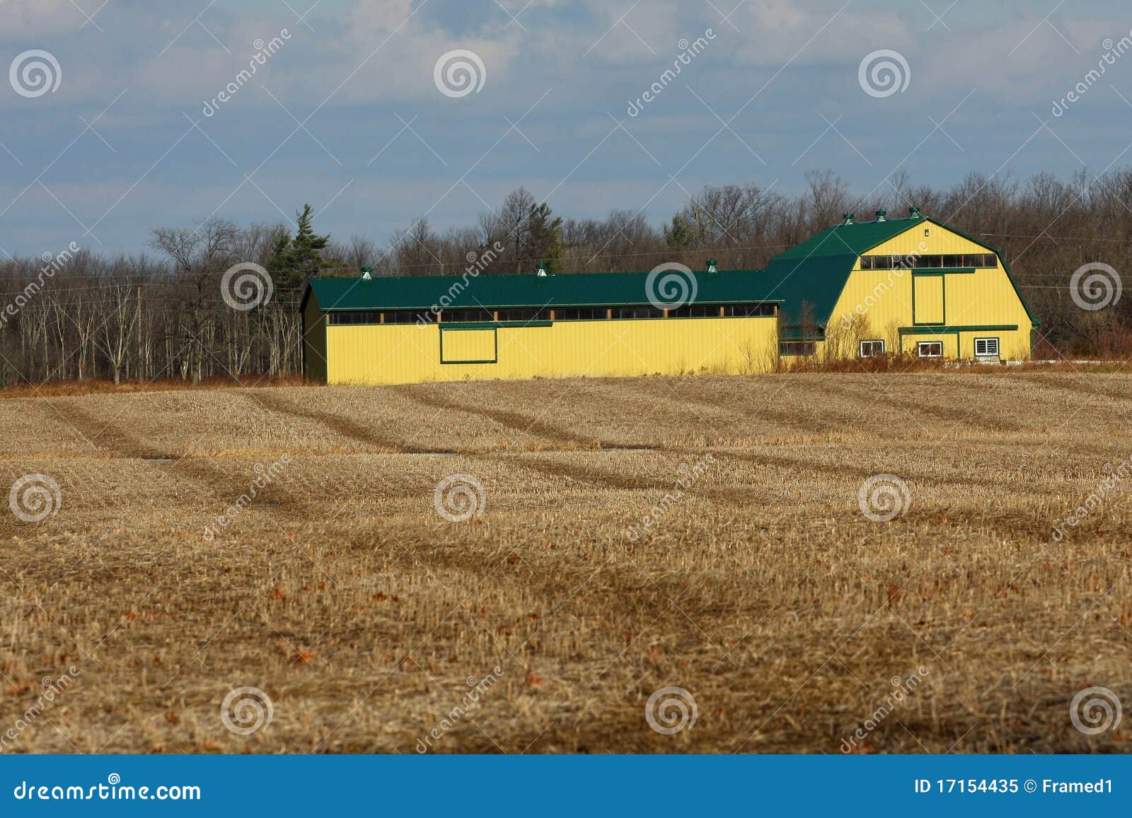 Big Yellow Barn stock image. Image of barns, farm, gate - 17154435