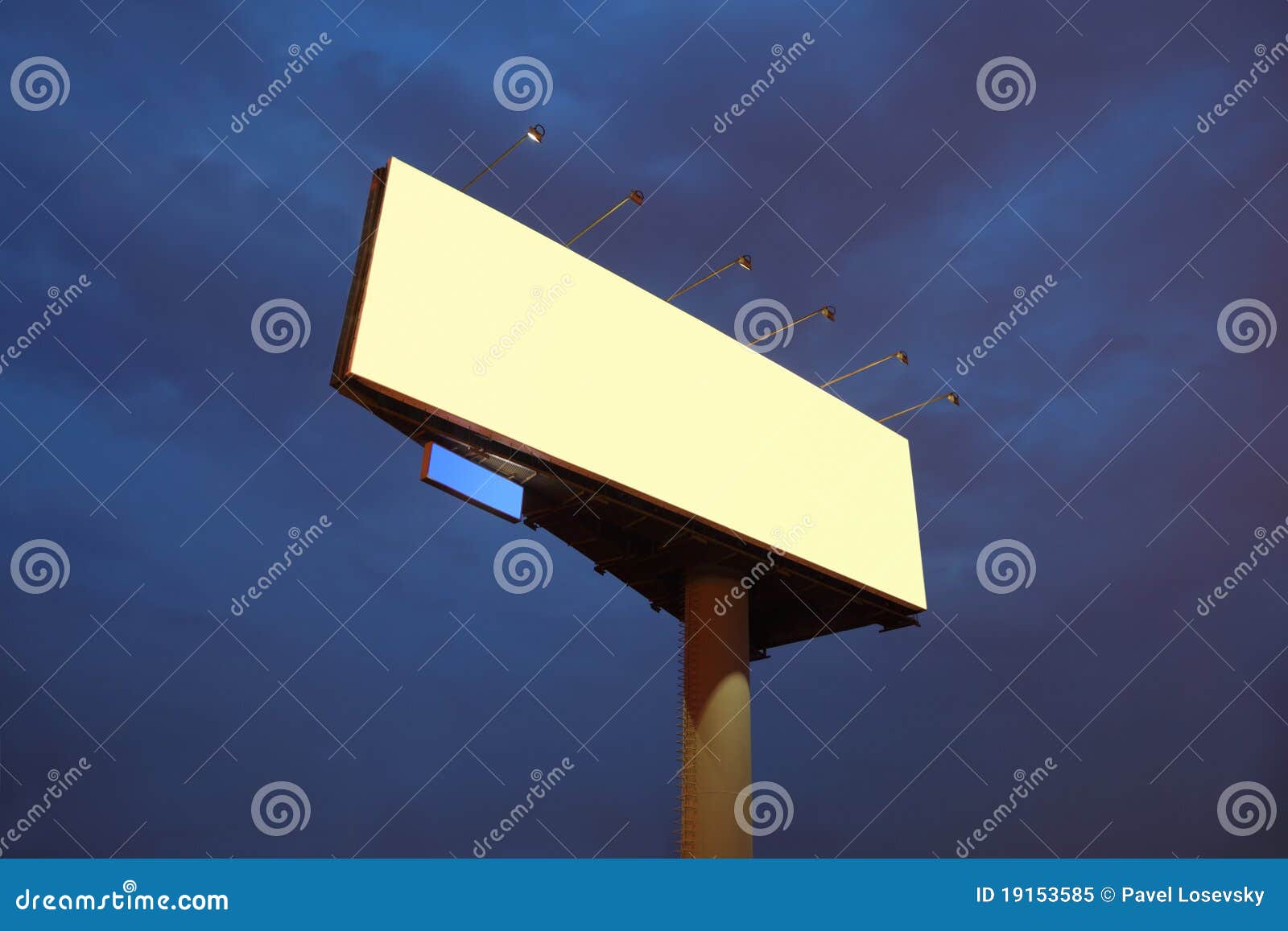 Big Yellow Billboard at Night Stock Image - Image of dark, business ...
