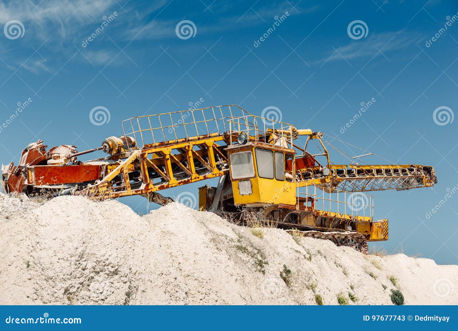 Big Yellow Broken Quarry Machine Stock Image - Image of soil, ground ...