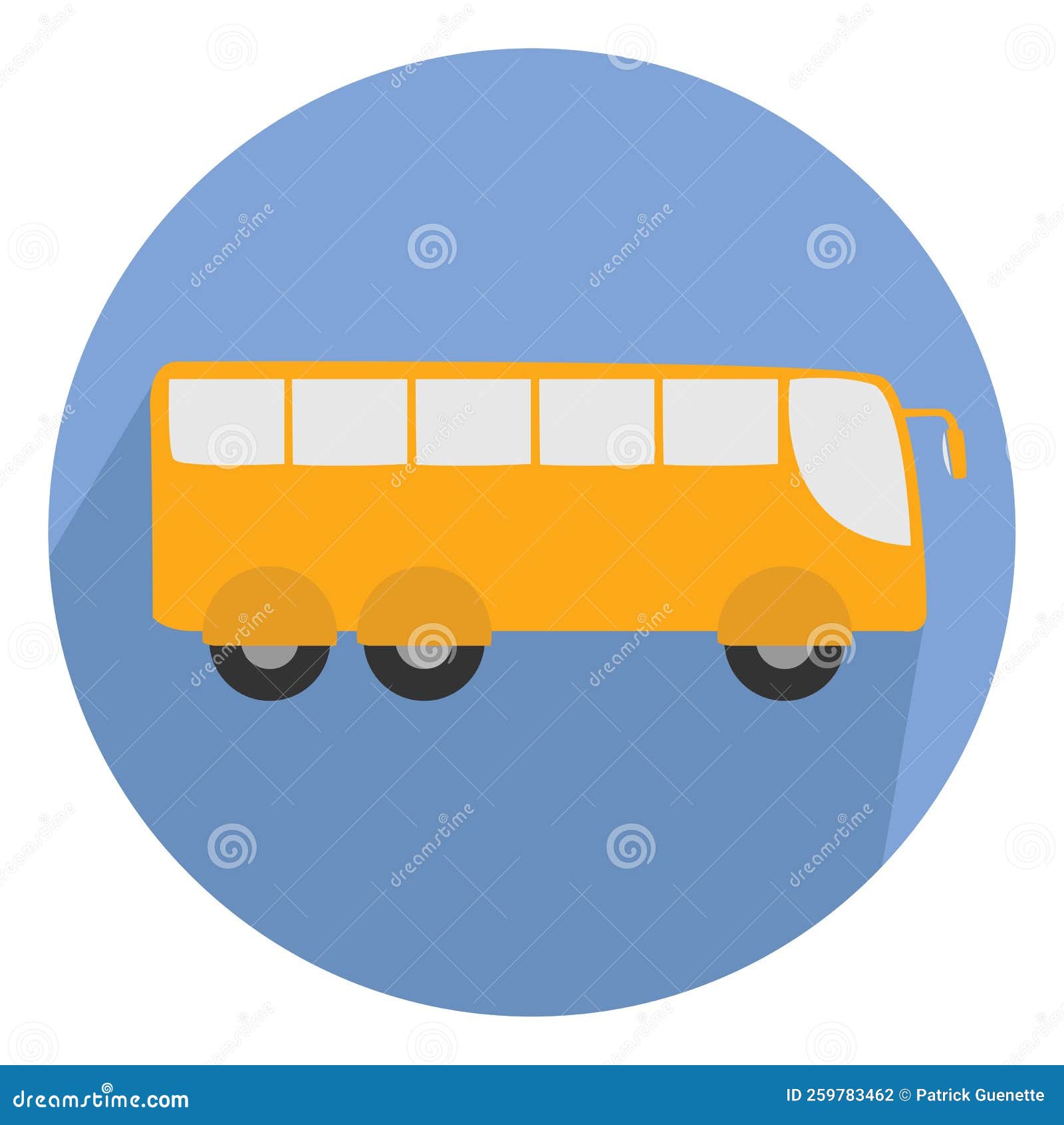 Big yellow bus, icon stock vector. Illustration of vehicle - 259783462