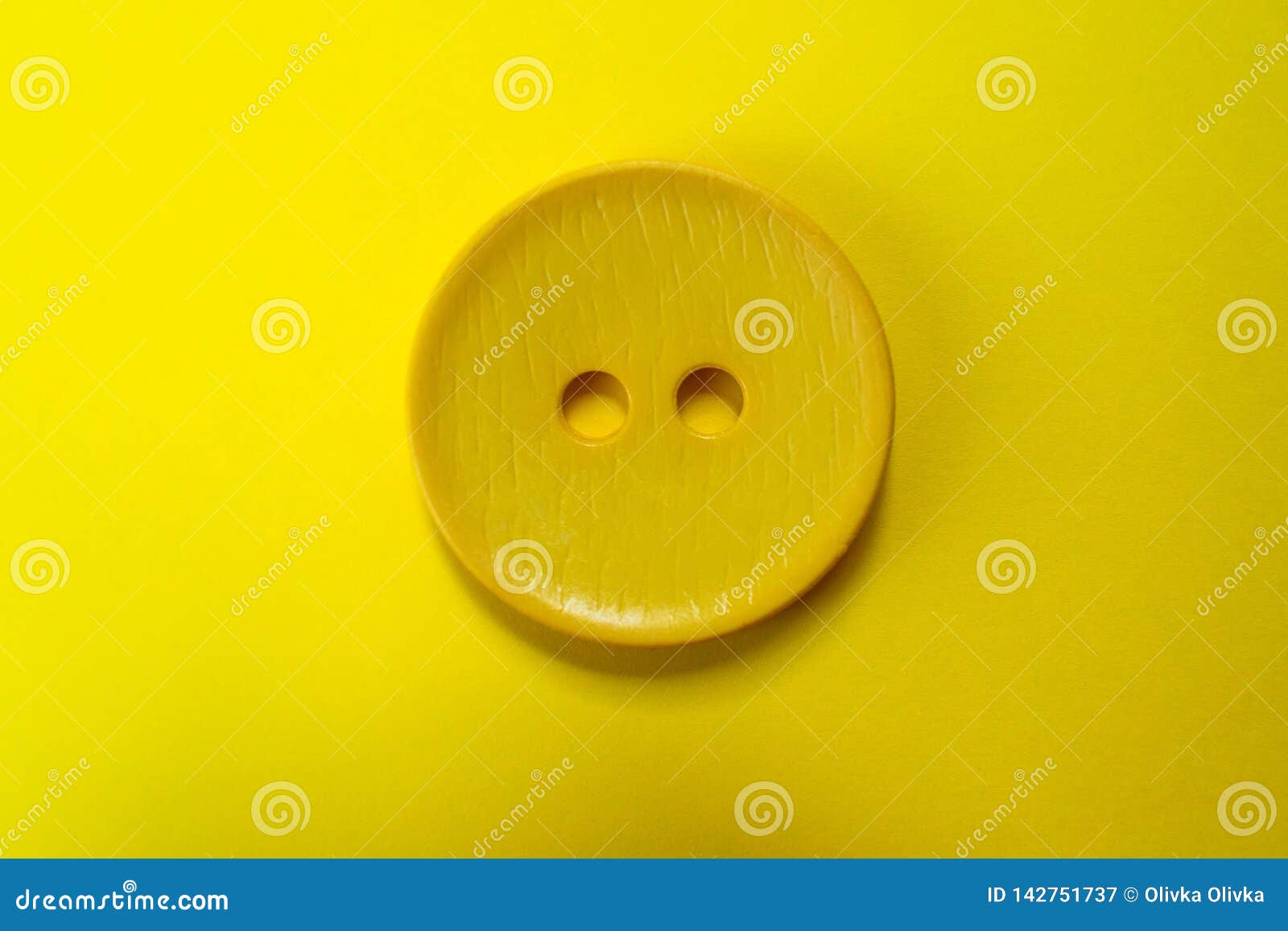 Big Yellow Button on a Blue Background Stock Image - Image of accessory ...