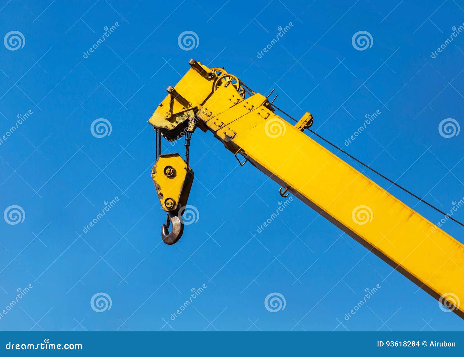 Big Yellow Construction Crane Stock Photo - Image of labor, build: 93618284