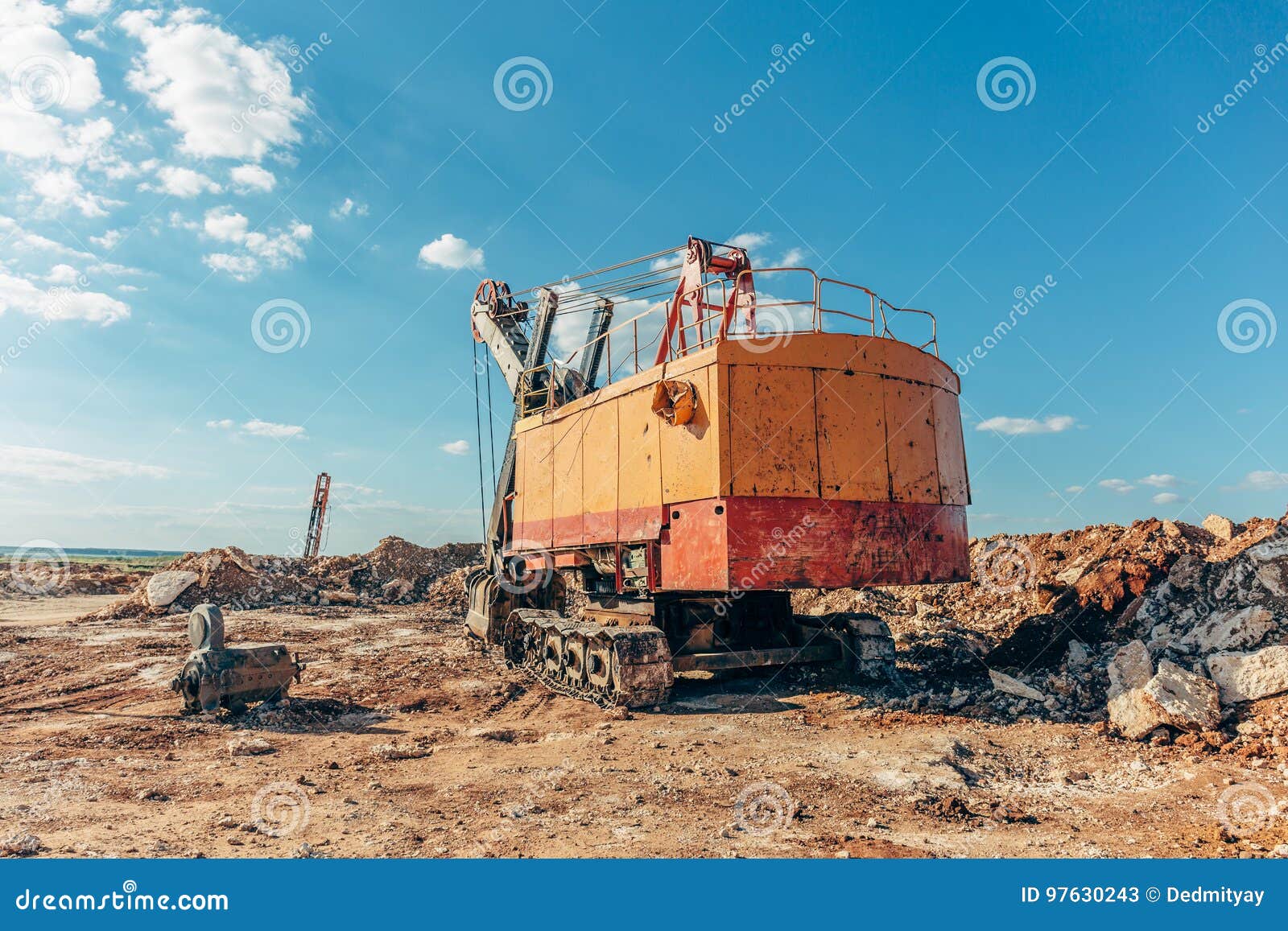 Big Yellow Excavator, Quarry Machine, Quarry Machine for Mining Stock ...