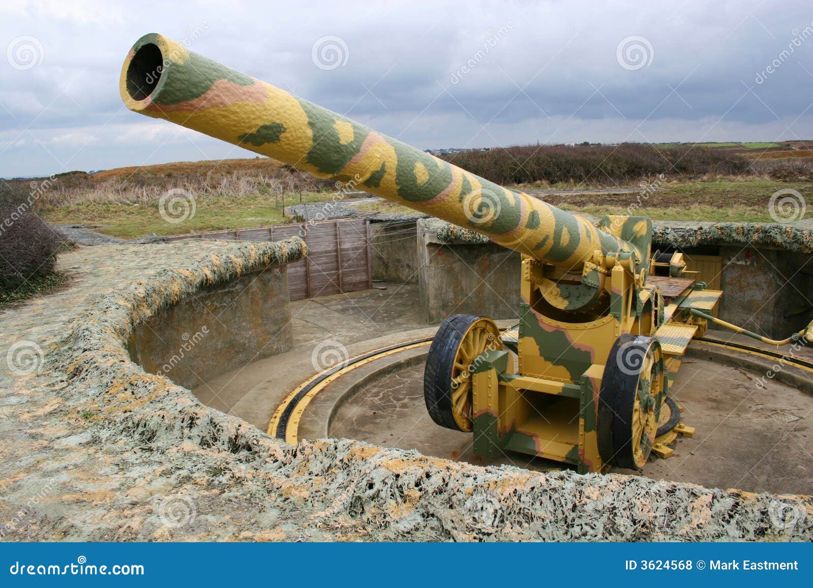 Big Yellow Gun 2 stock photo. Image of wheels, world, camouflage - 3624568