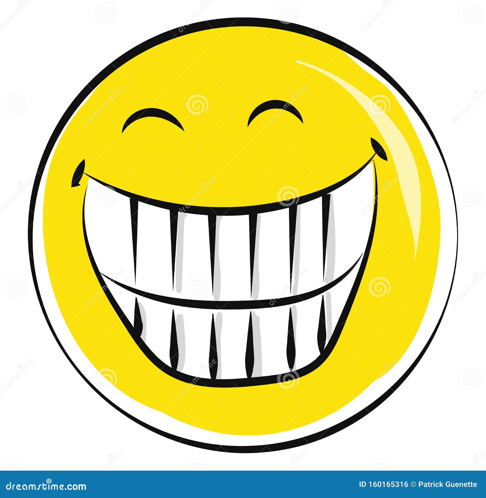 Laughing Smiley Emoticon Vector. Cartoon Happy Face With Laughing Mouth ...
