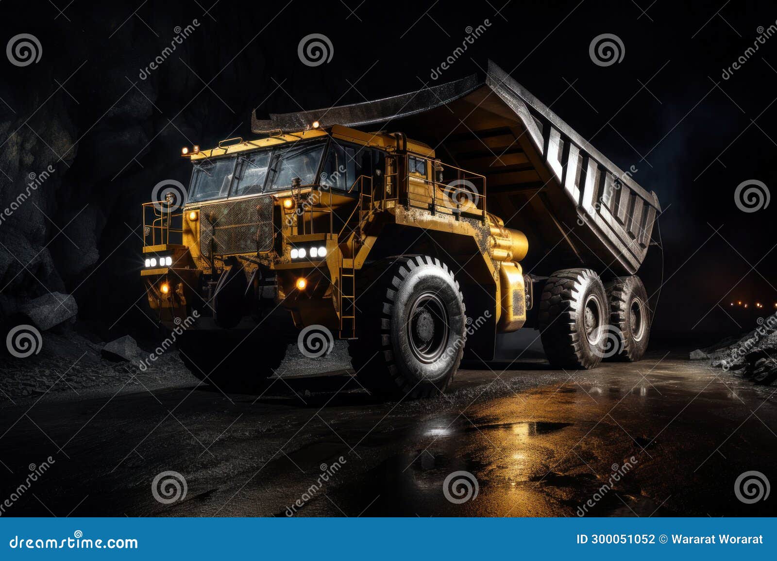 A Big Yellow Mining Truck for Coal Anthracite Stock Photo - Image of ...