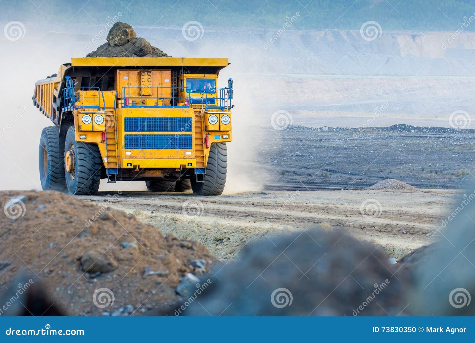 Yellow Mining Truck Disassembled Into Parts, Cab, Body, Electric Motor ...