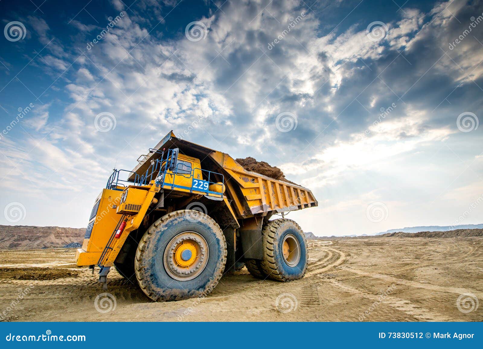 Yellow Mining Truck Disassembled Into Parts, Cab, Body, Electric Motor ...