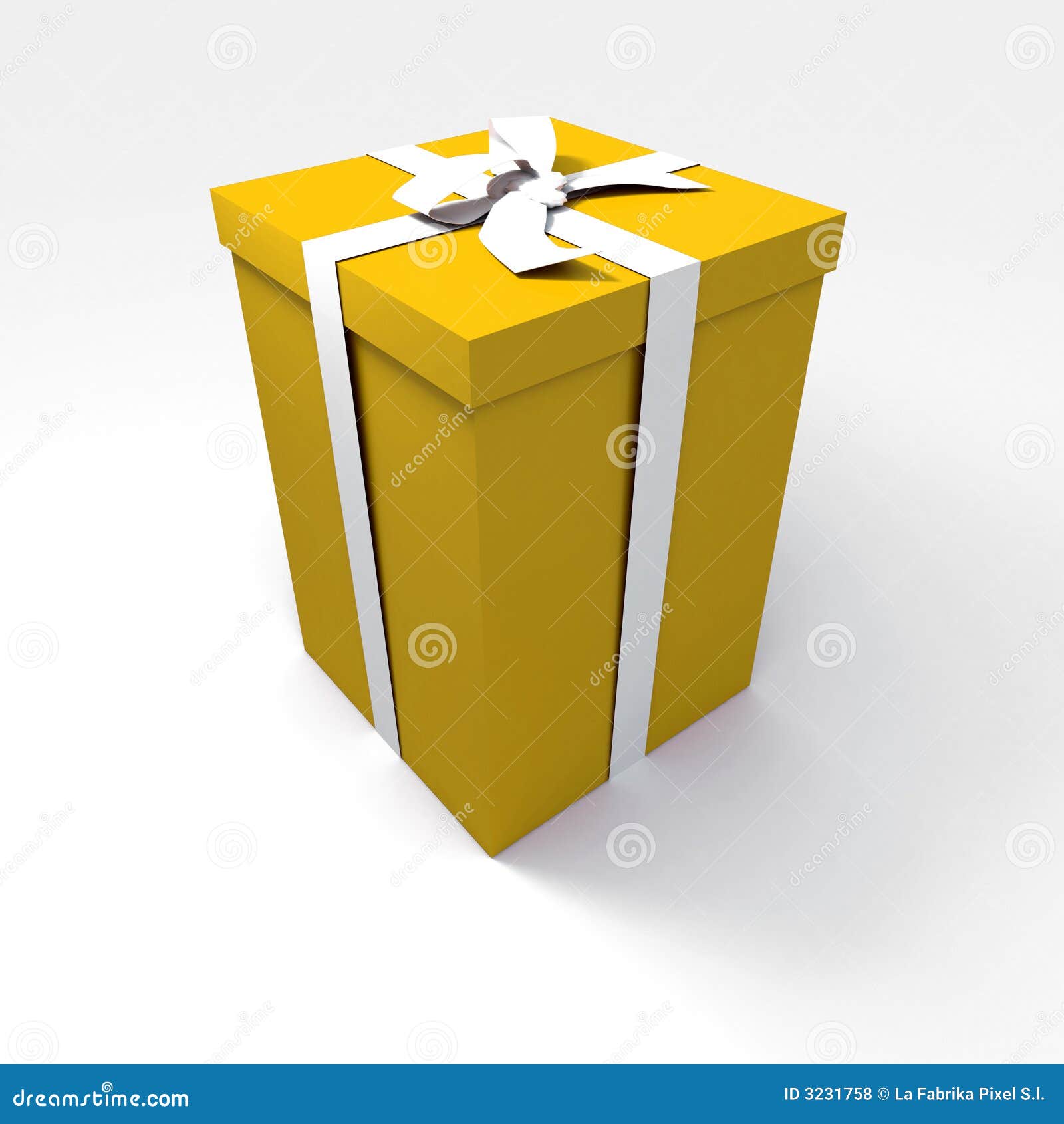 Big yellow present stock illustration. Illustration of cardboard - 3231758