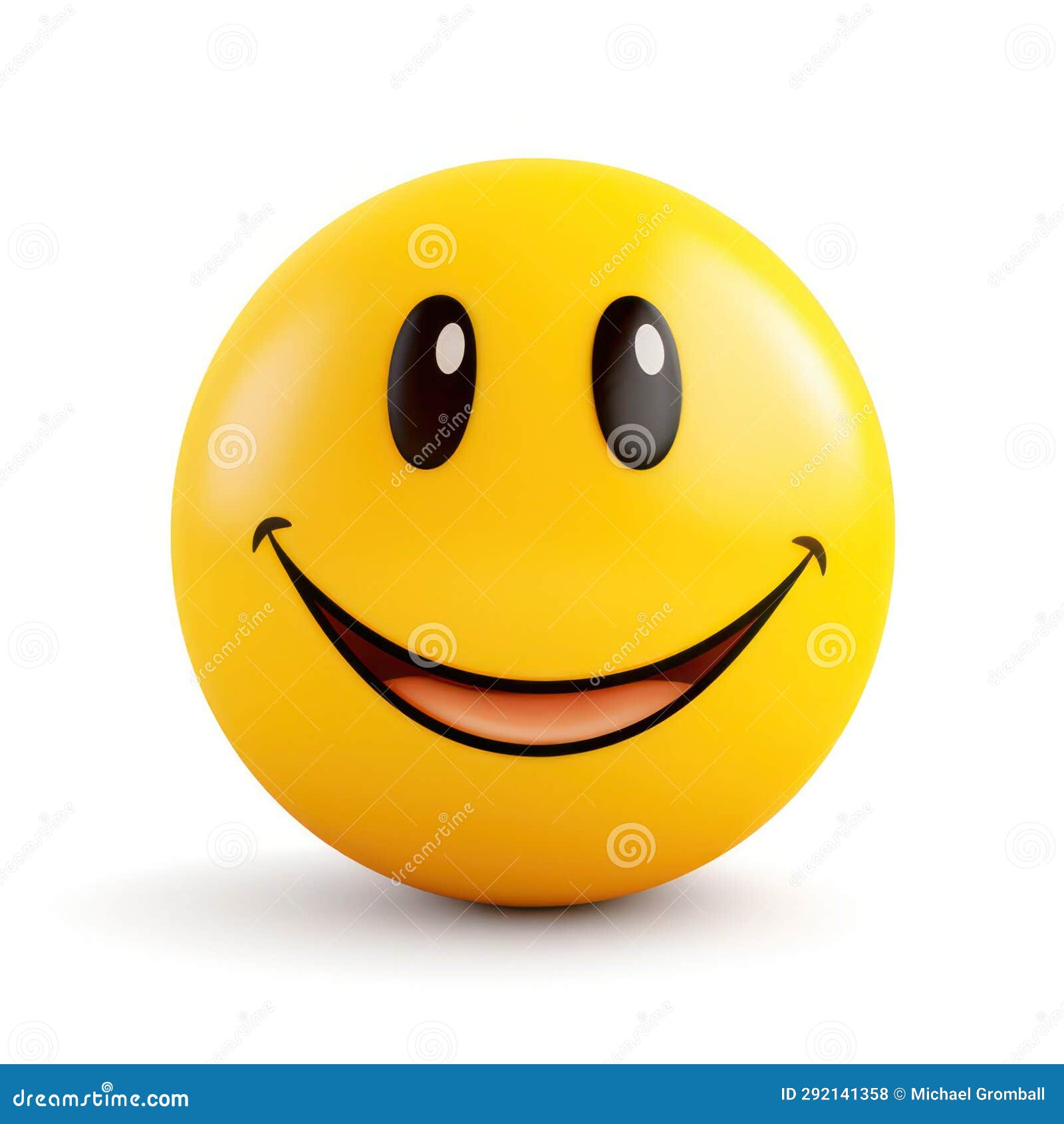 Big Yellow Smiley with Friendly Face Isolated on White Created with ...