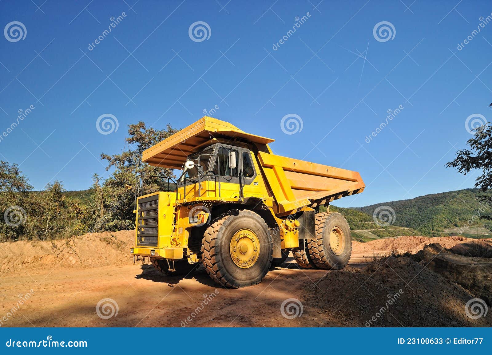 Big yellow tipper truck stock image. Image of transport - 23100633
