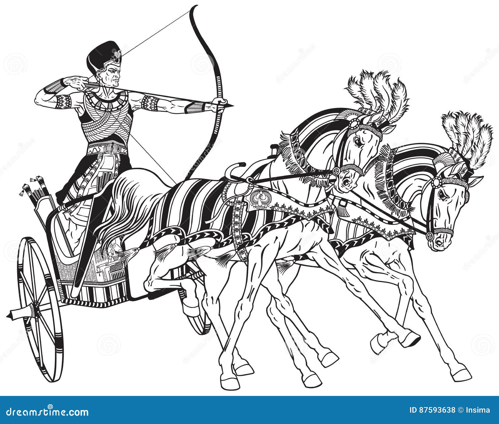 Biga egiziana illustrazione vettoriale. Illustrazione di illustrazione ...