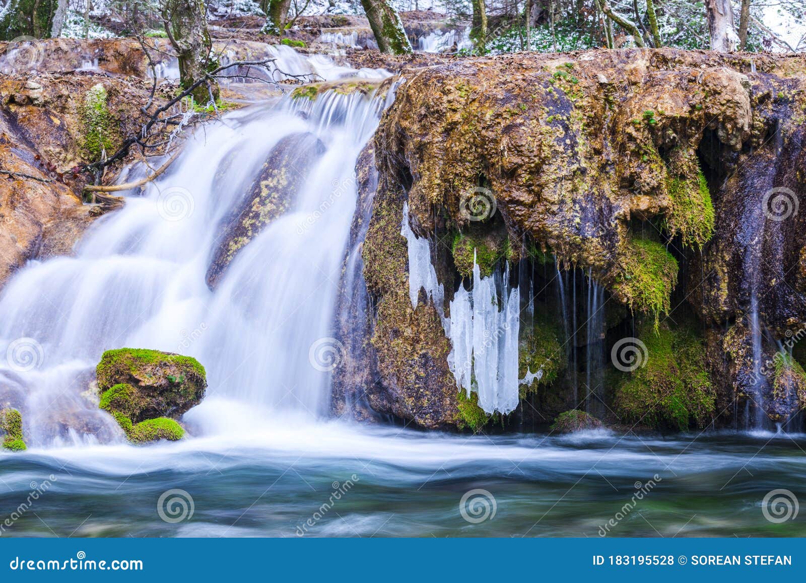 Amazing Bigar waterfall stock photo. Image of environment - 183195528