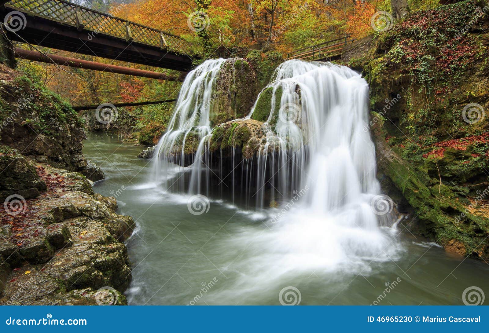 Bigar waterfall,Romania stock photo. Image of jungle - 46965230