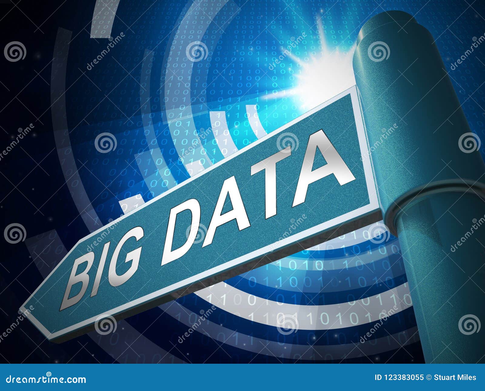 Bigdata Flow Stream of Big Data 3d Illustration Stock Illustration ...