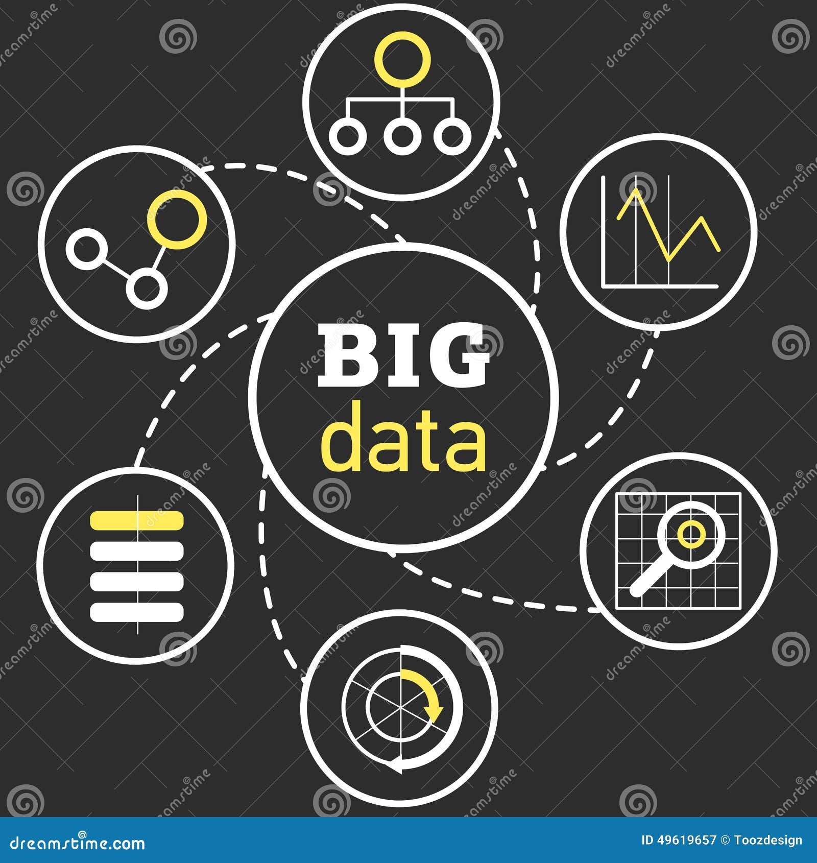 BigDataIllustrationBlackBG01 Stock Vector - Illustration of economy ...