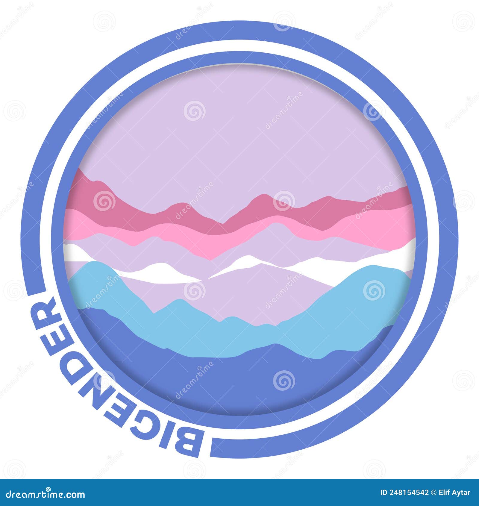 Bigender Flag with Mountain Pattern. Hills with Pride Colors Stock ...