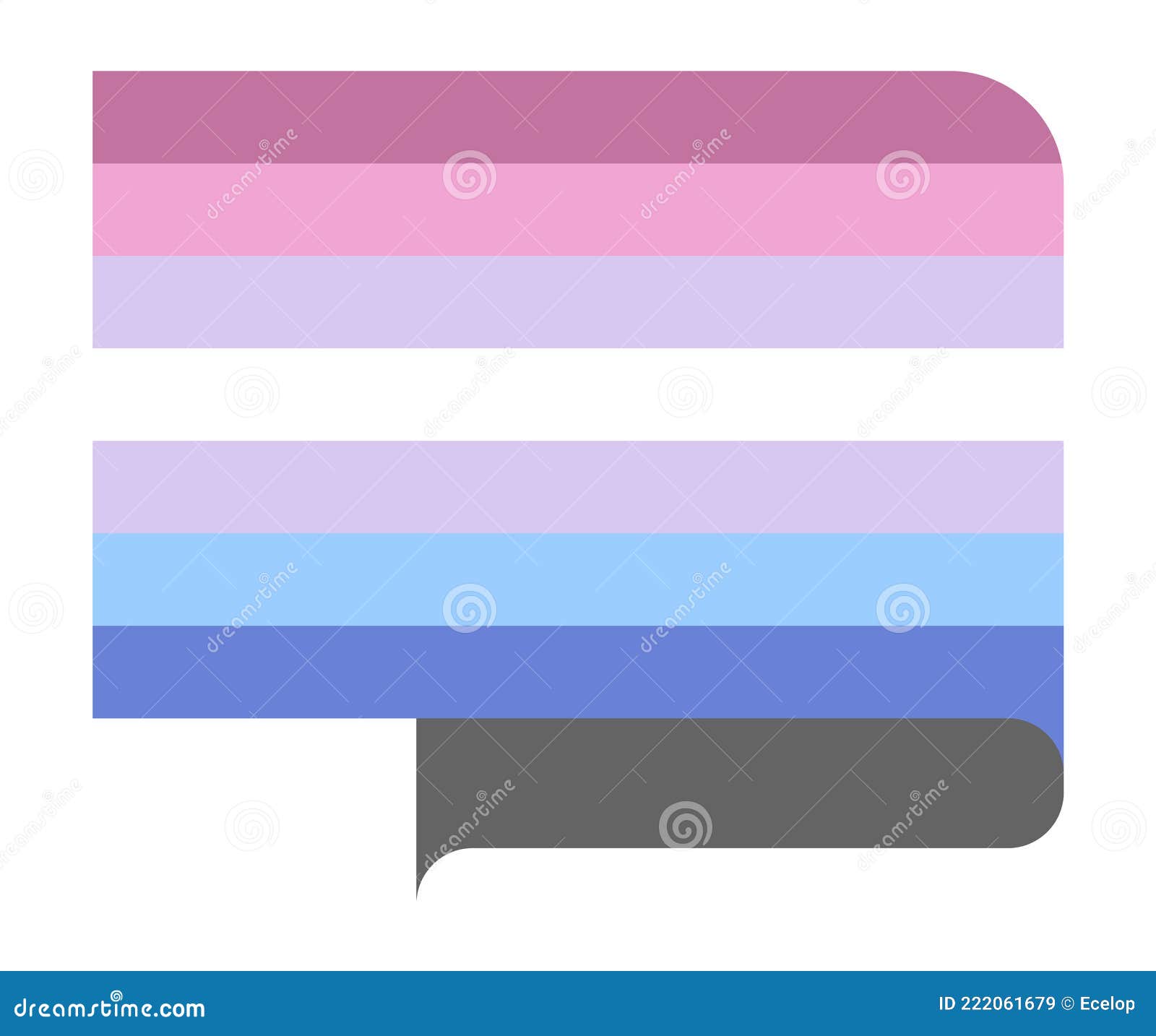 Bigender Pride Flag Waving Vector Illustration Designed With Correct ...