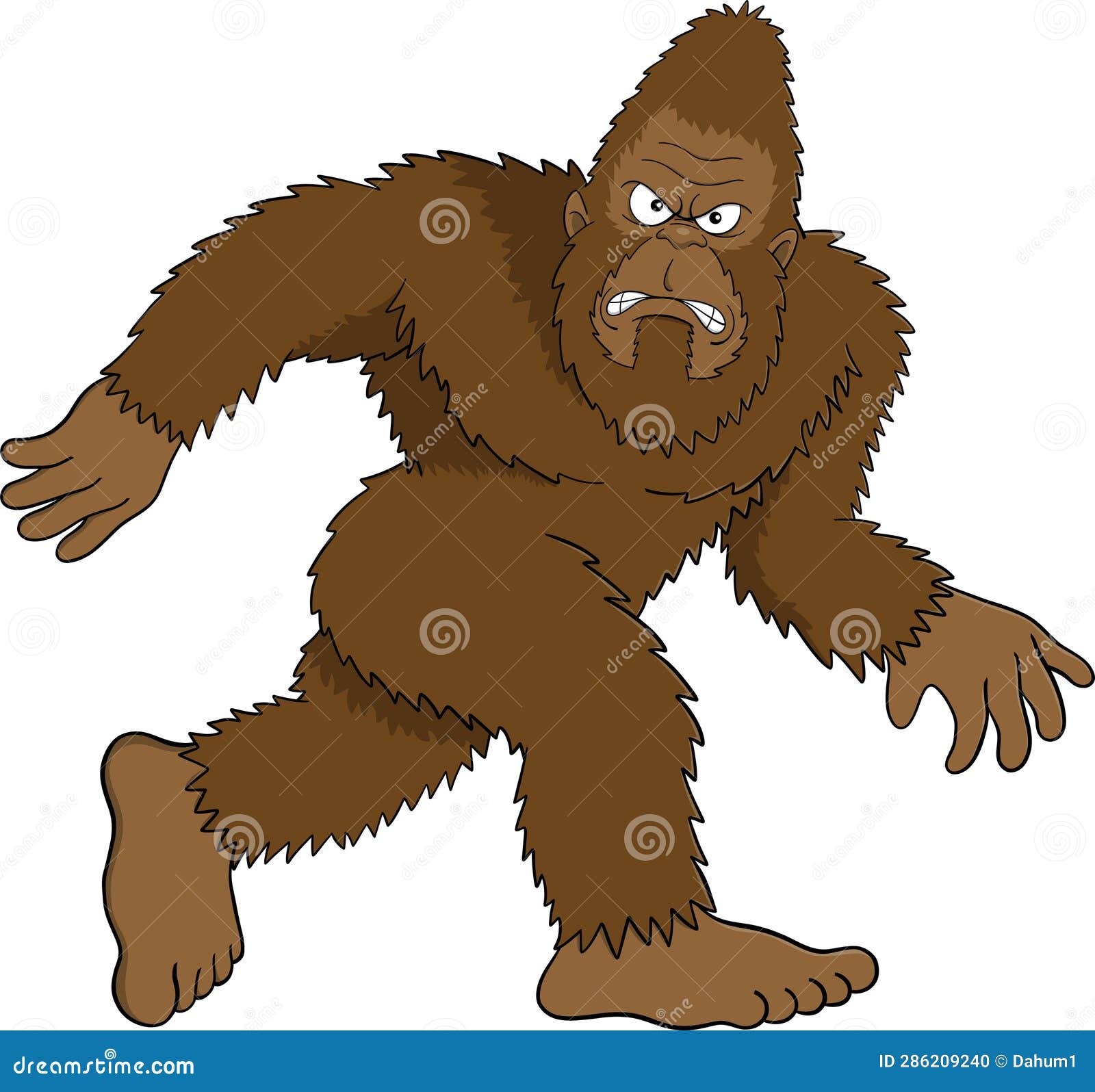 Walking Bigfoot Drawing Vector Illustration | CartoonDealer.com #95029530