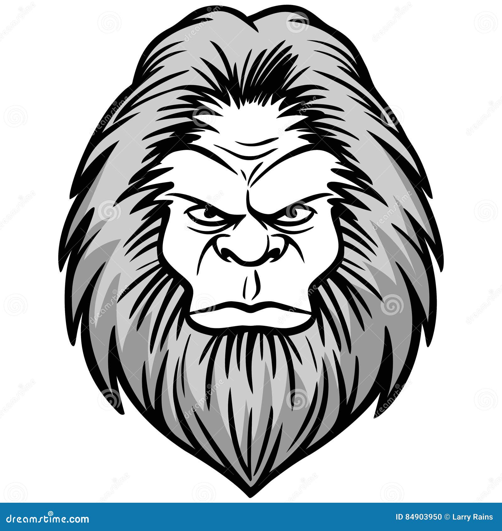 Bigfoot Head Illustration | CartoonDealer.com #84903950