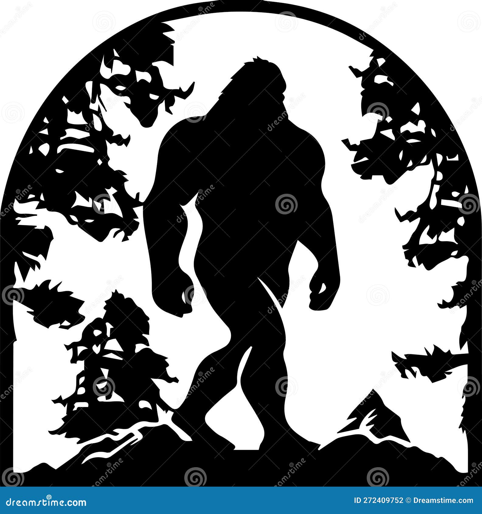 Bigfoot Logo Monochrome Design Style Stock Vector - Illustration of ...