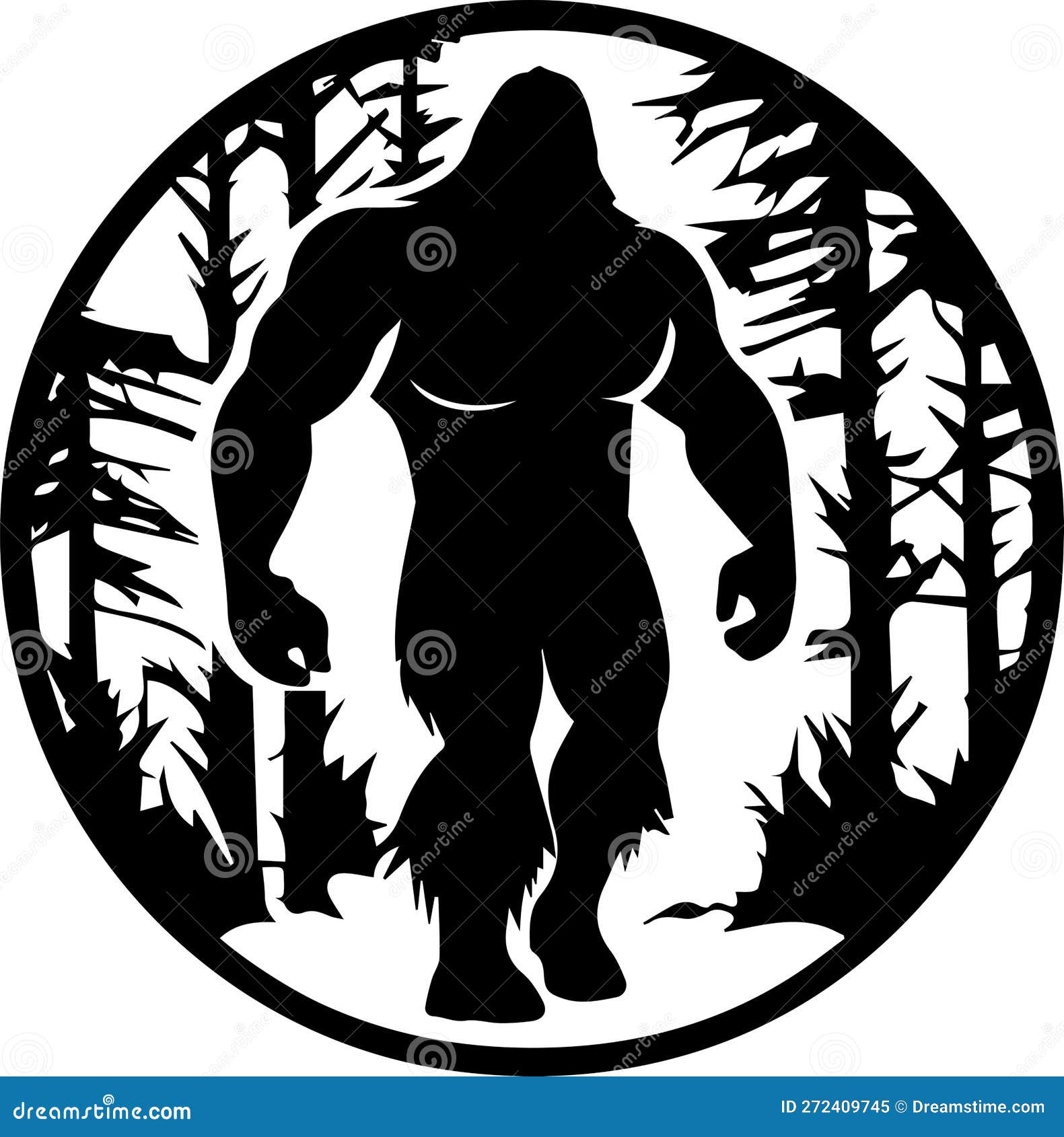 Bigfoot Logo Monochrome Design Style Stock Vector - Illustration of ...