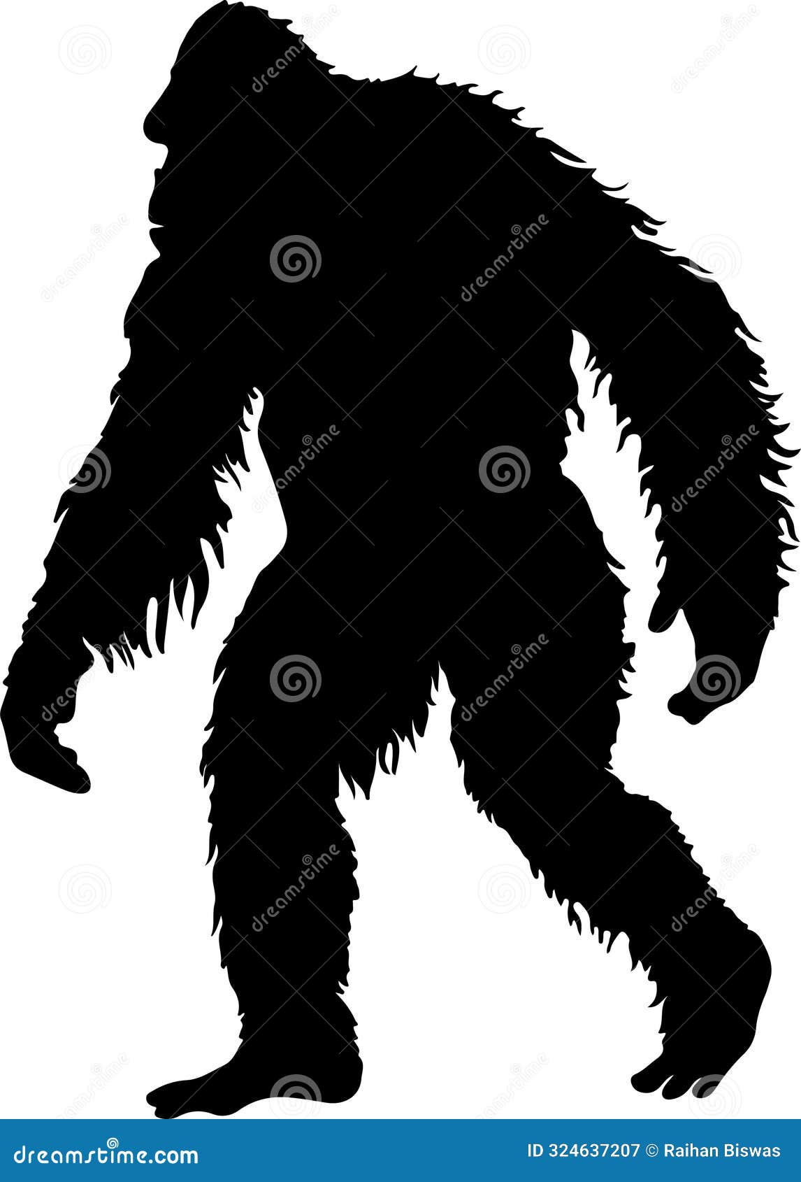Bigfoot Sasquatch Yeti Silhouette Stock Illustration - Illustration of ...