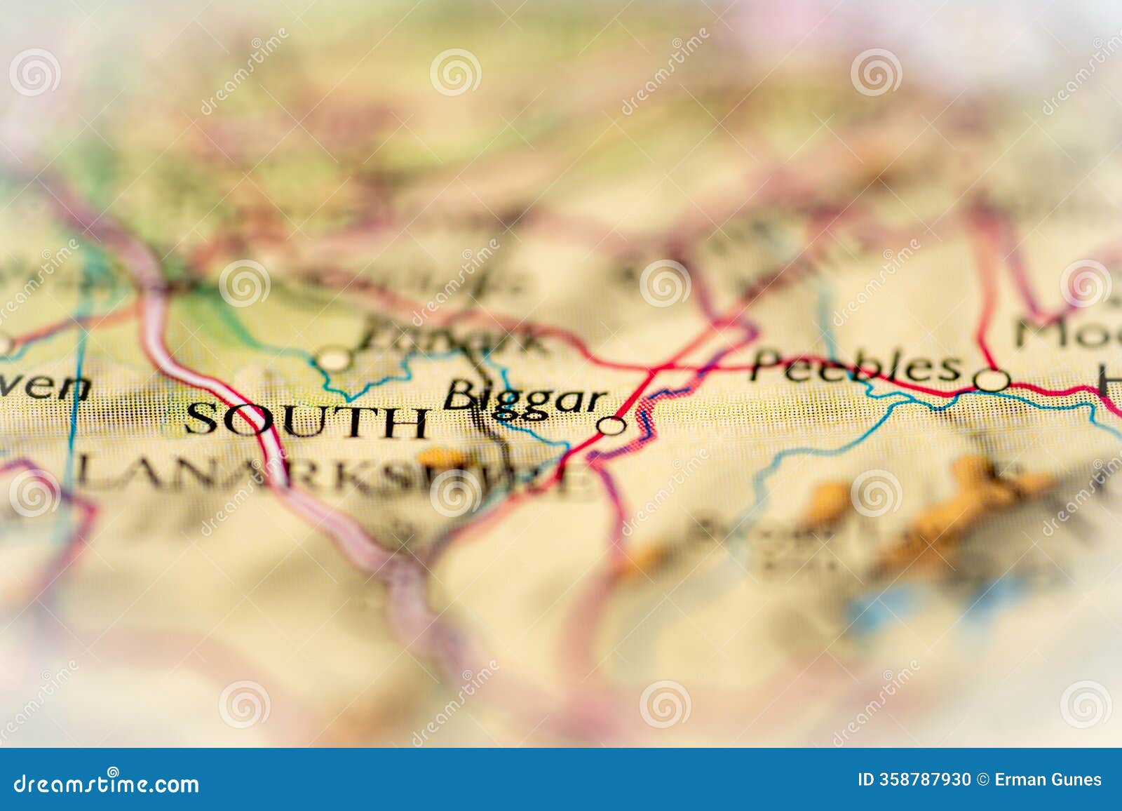 Biggar, Scotland Highlighted on a World Map Stock Photo - Image of ...