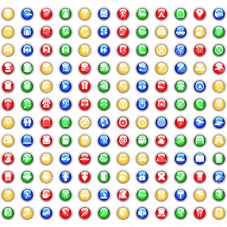 Biggest icon collection stock vector. Illustration of buttons - 8918988