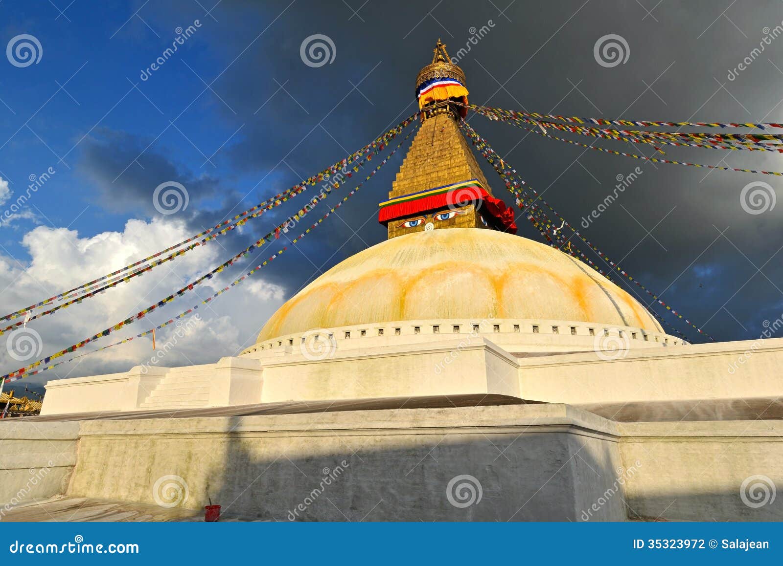 The Biggest Stupa in the World. Boudhanath, Nepal Stock Photo - Image ...