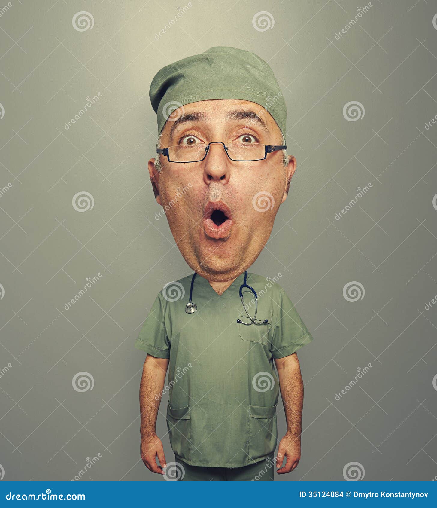 Bighead Amazed Doctor In Glasses And Uniform Royalty-Free Stock Photo ...