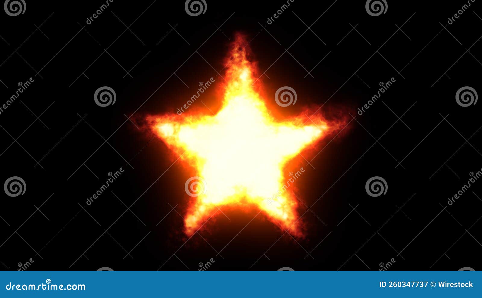 Bight Star Shape In Flames Isolated On A Dark Background Royalty-Free ...