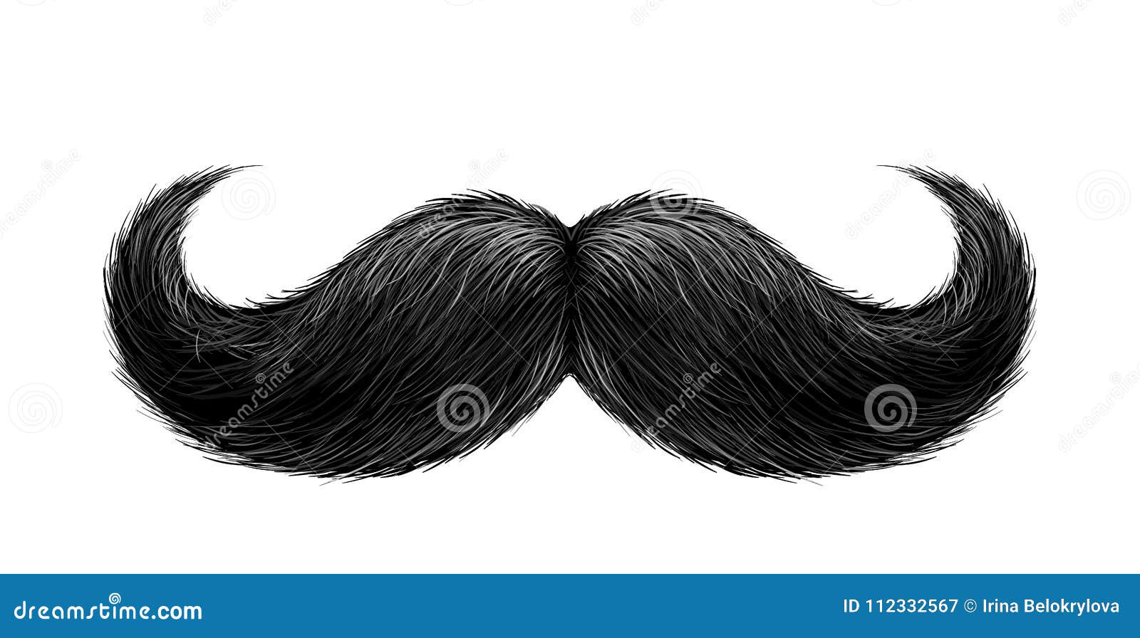 Bigote Negro Realista Del Vector Ilustración del Vector - Ilustración ...