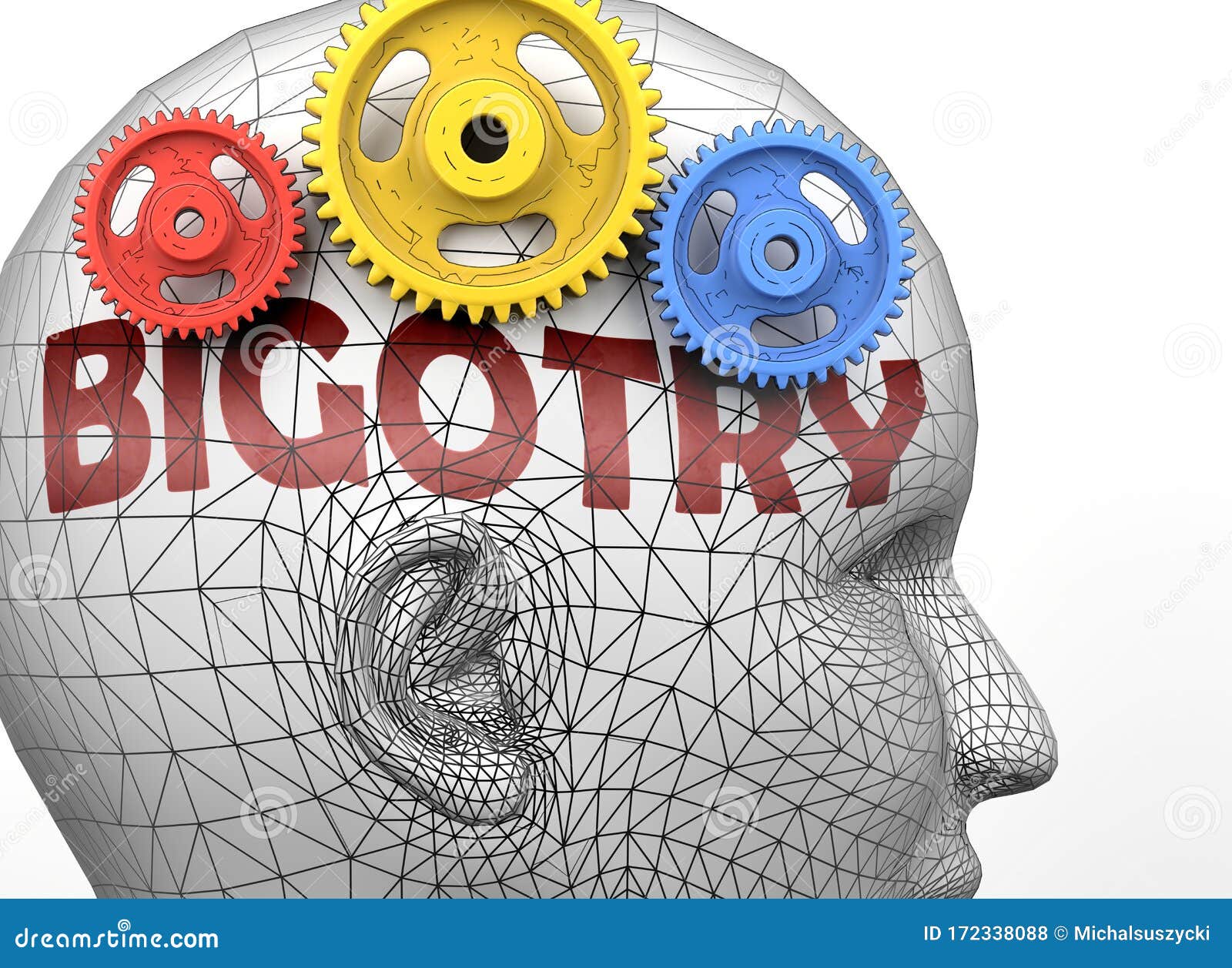 Bigotry And Human Mind - Pictured As Word Bigotry Inside A Head To ...