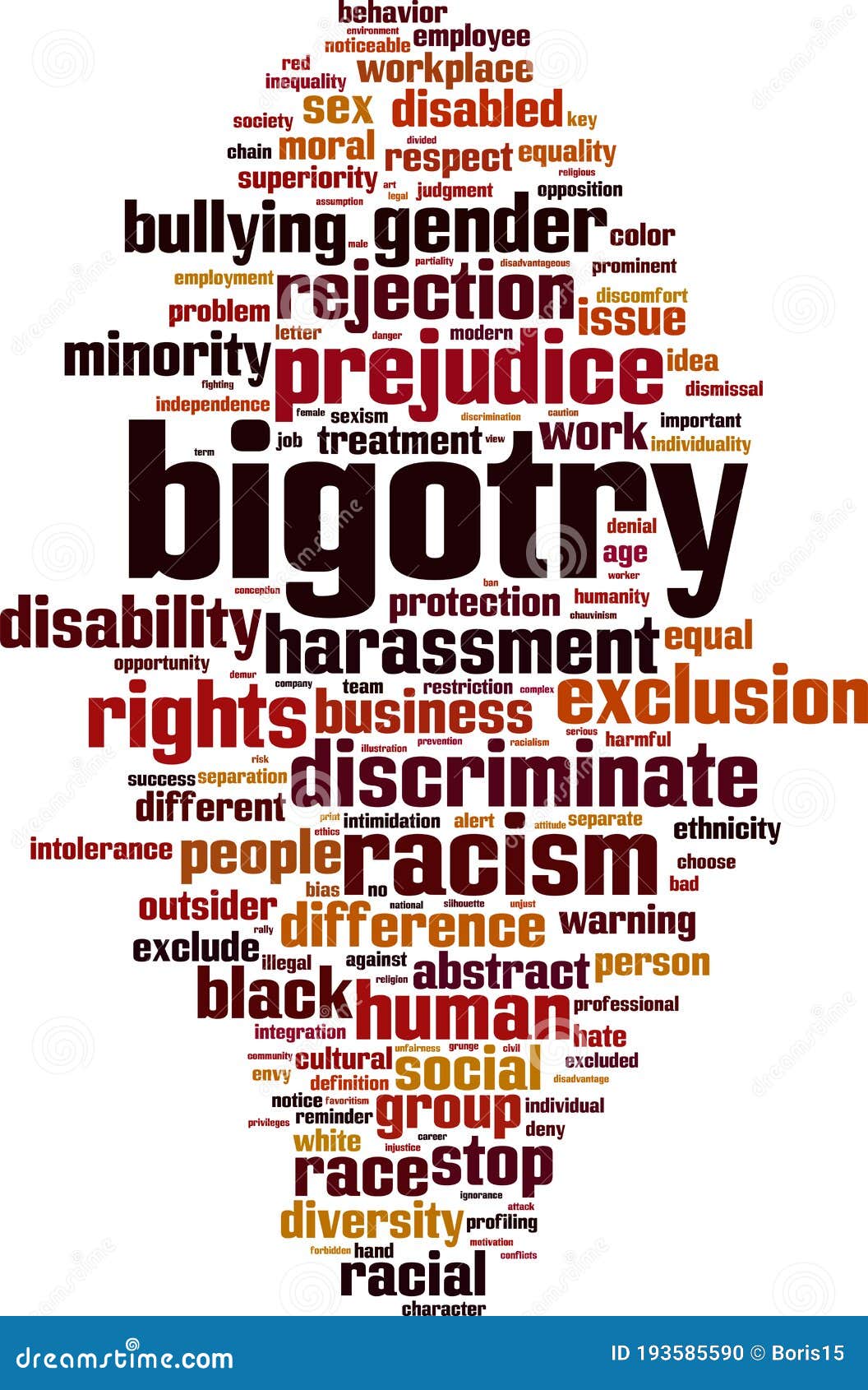 Bigotry And Human Mind - Pictured As Word Bigotry Inside A Head To ...