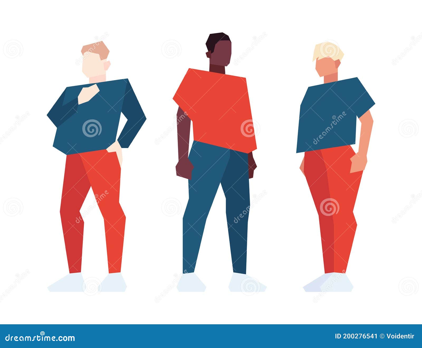 Set of Low Poly Overweight People Stock Vector - Illustration of casual ...