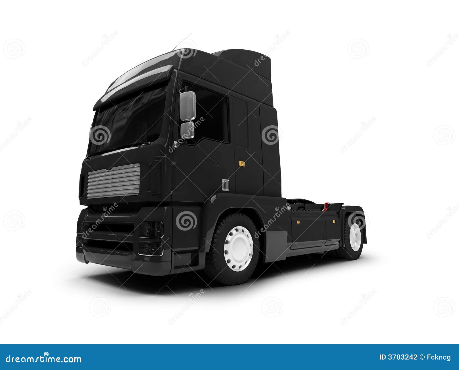Bigtruck Isolated Black Front View Stock Illustration - Illustration of ...