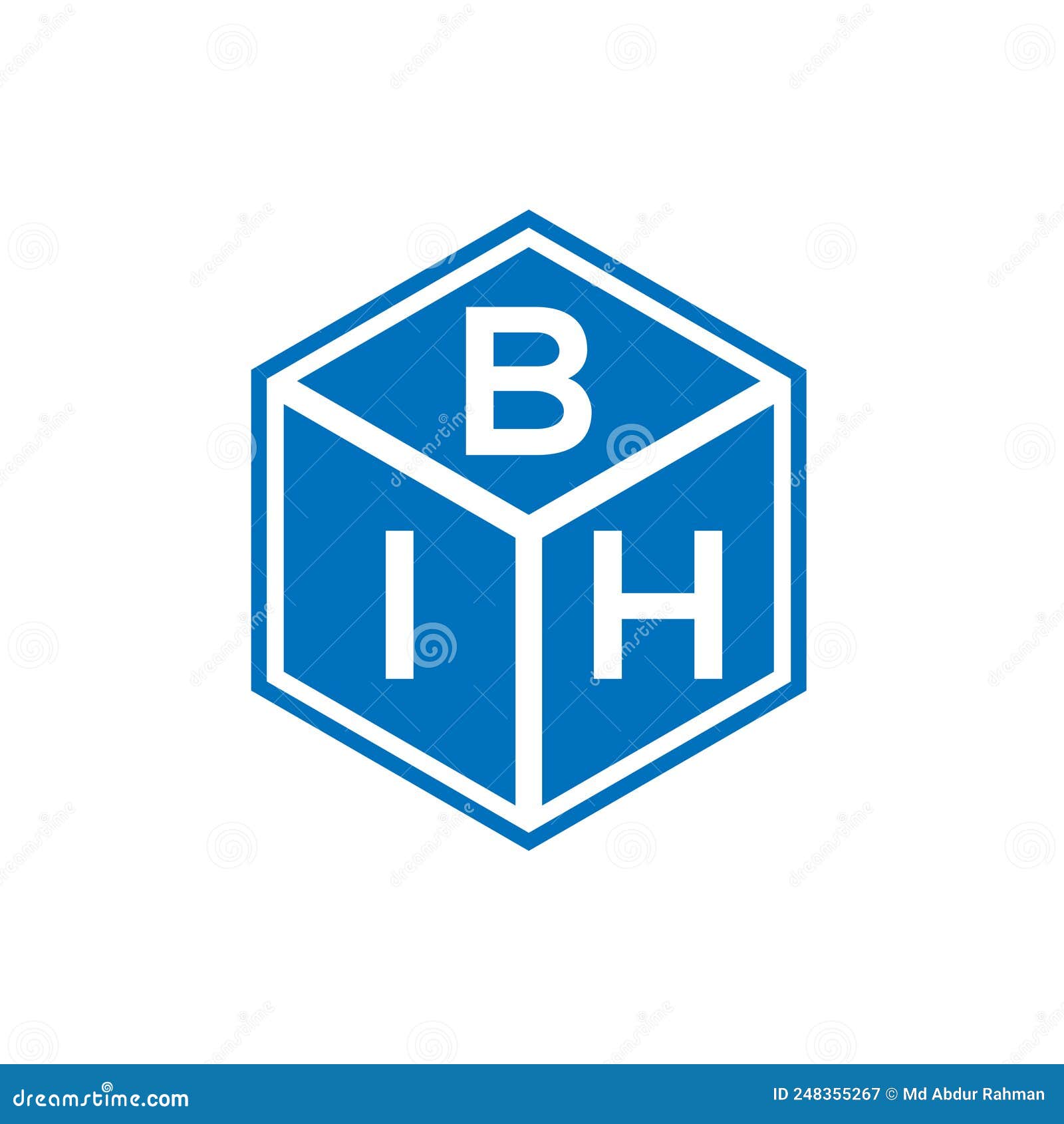 BIH Letter Logo Design on Black Background. BIH Creative Initials ...