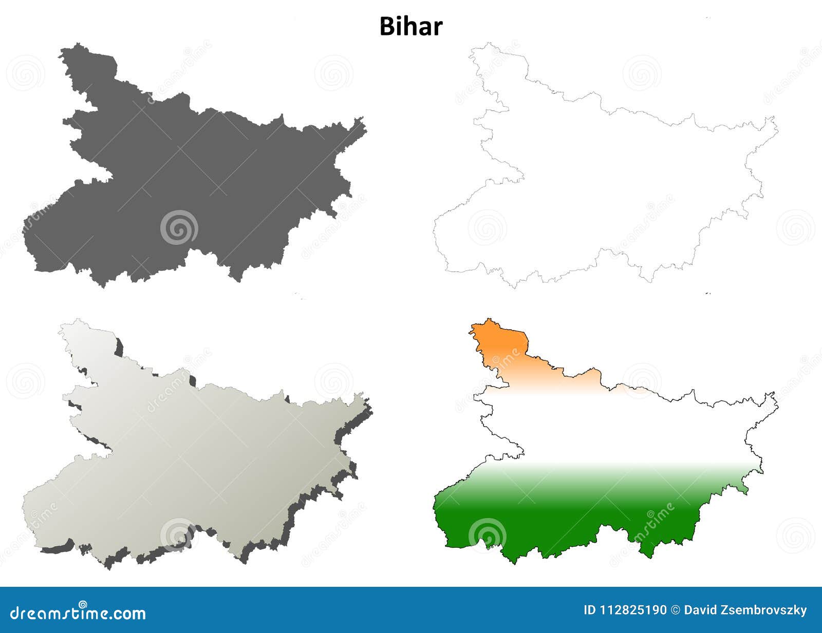 Bihar Blank Detailed Outline Map Set Stock Vector - Illustration of ...